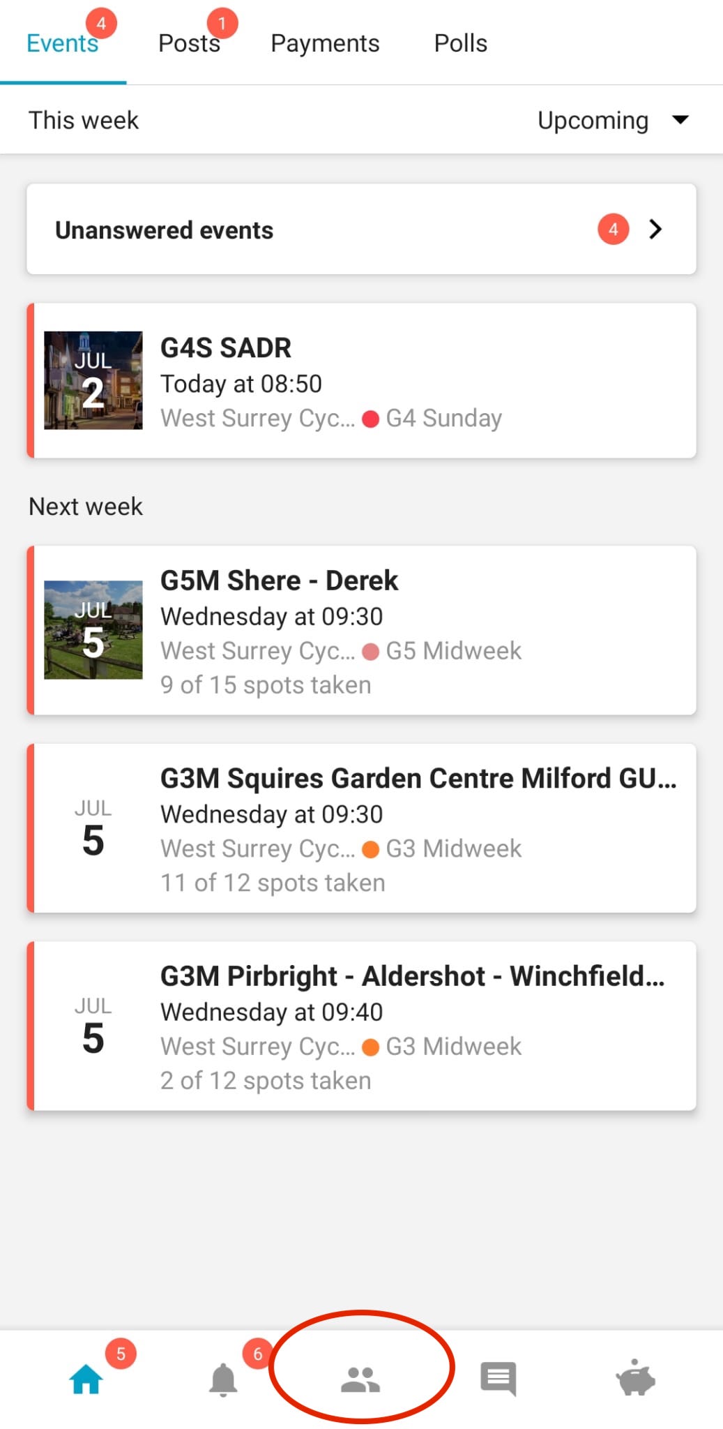 Spond – setting ICE contacts on Android phone - West Surrey Cycling Club